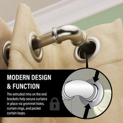 Haus Designs 48"-84" Antique Brass Industrial Pipe Curtain Rod at Menards®