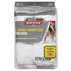 Genuine Dickies Men's Crew White 6-12 Work Socks - 12 Pair at Menards®