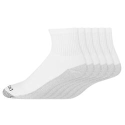 Genuine Dickies Men's Dritech Quarter White 6-12 Work Socks - 6 Pairs ...