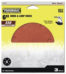 Performax® 6" 220-Grit 6-Hole Hook & Loop Sanding Disc - 3 Pack at Menards®