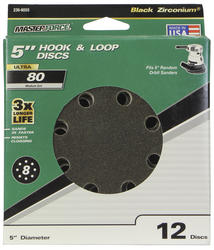 Masterforce® 5" 80-Grit 8-Hole Hook & Loop Sanding Disc - 12 Pack at ...
