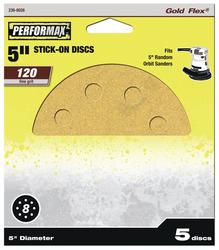 Performax® 5" 120-Grit 8-Hole Stick-On Sanding Disc - 5 Pack at Menards®