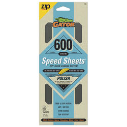 Gator® Zip® Speed Sheets™ 3-2/3" x 9" 600-Grit Hook & Loop Waterproof ...