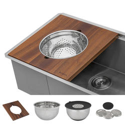 Ruvati Dual-Tier Undermount 33" Stainless Steel Single Bowl Kitchen ...