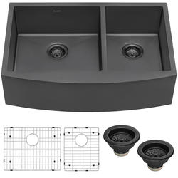 Ruvati Terraza Farmhouse/Apron Sink 33" Gunmetal Matte Black Stainless ...