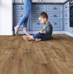 Shaw® Citadel Jaya Teak 5.91" x 36.84" Floating Luxury Vinyl Plank Flooring (18.14 sq.ft/ctn) at ...