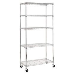 Sandusky Lee® 36"W x 72"H x 18"D 5-Tier Mobile Wire Shelving Unit at ...