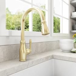 BOCCHI Belsena One-Handle Pull-Down Polished Brushed Gold Kitchen ...