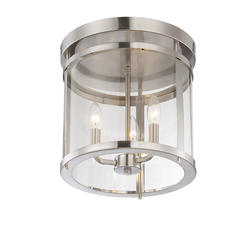 Savoy House Essentials Penrose 3-Light Satin Nickel Semi-Flush Mount ...