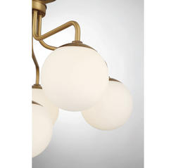 Savoy House Essentials Marco 6-Light Warm Brass Semi-Flush Mount ...