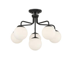 Savoy House Essentials Marco 6-Light Matte Black Semi-Flush Mount ...