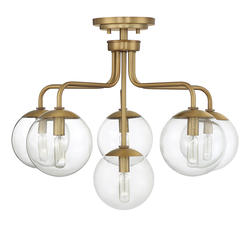 Savoy House Essentials Marco 6-Light Warm Brass Semi-Flush Mount ...