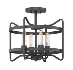 Savoy House Essentials Kent 4-Light Matte Black Semi-Flush Mount ...