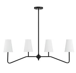 Meridian 4-Light Matte Black Linear Chandelier at Menards®