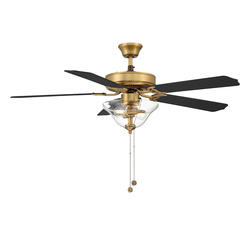 Meridian 52" 2-Light Natural Brass Indoor Ceiling Fan at Menards®