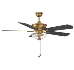 Meridian 52" 2-Light Natural Brass Indoor/Outdoor Ceiling Fan at Menards®