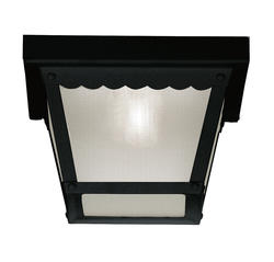 Meridian 1-Light Black Outdoor Flush Mount Ceiling Light at Menards®