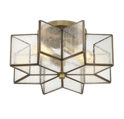 Savoy House Meridian 16"W Natural Brass 2-Light Semi-Flush Mount ...