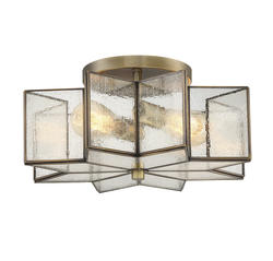Savoy House Meridian 16"W Natural Brass 2-Light Semi-Flush Mount ...