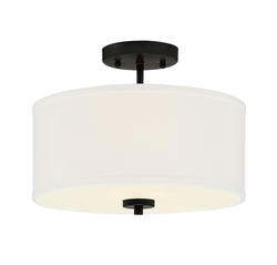 Meridian 2-Light Matte Black Semi-Flush Mount Ceiling Light at Menards®