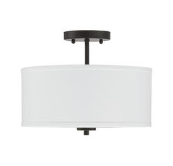 Meridian 2-Light Matte Black Semi-Flush Mount Ceiling Light at Menards®