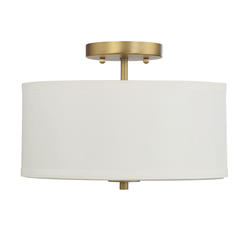 Meridian 2-Light Natural Brass Semi-Flush Mount Ceiling Light at Menards®