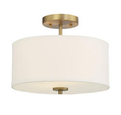 Meridian 2-Light Natural Brass Semi-Flush Mount Ceiling Light at Menards®