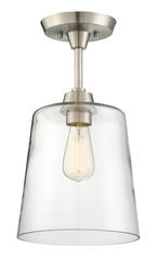 Savoy House Meridian 10"W Brushed Nickel 1-Light Semi-Flush Mount ...