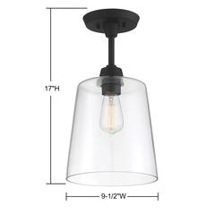 Meridian 1-Light Matte Black Semi-Flush Mount Ceiling Light at Menards®