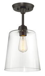 Meridian 1-Light Oil Rubbed Bronze Semi-Flush Mount Ceiling Light at ...