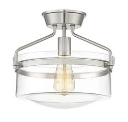 Meridian 1-Light Brushed Nickel Semi-Flush Mount Ceiling Light at Menards®