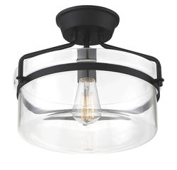 Meridian 1-Light Matte Black Semi-Flush Mount Ceiling Light at Menards®