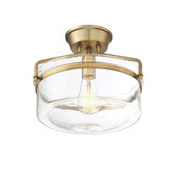 Meridian 1-Light Natural Brass Semi-Flush Mount Ceiling Light at Menards®