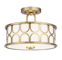 Meridian 2-Light Natural Brass Semi-Flush Mount Ceiling Light at Menards®