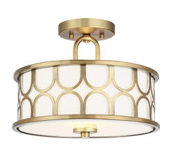 Meridian 2-Light Natural Brass Semi-Flush Mount Ceiling Light at Menards®