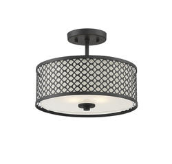 Meridian 2-Light Matte Black Semi-Flush Mount Ceiling Light at Menards®