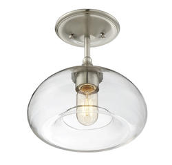 Meridian 1-Light Brushed Nickel Semi-Flush Mount Ceiling Light at Menards®