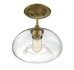 Meridian 1-Light Natural Brass Semi-Flush Mount Ceiling Light at Menards®