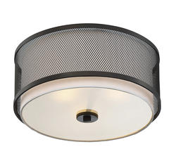 Meridian 3-Light Oil Rubbed Bronze Flush Mount Ceiling Light at Menards®
