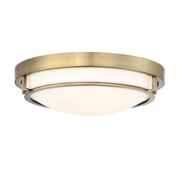 Meridian 2-Light Natural Brass Flush Mount Ceiling Light at Menards®