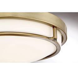 Meridian 2-Light Natural Brass Flush Mount Ceiling Light at Menards®