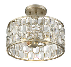 Meridian 2-Light Silver Gold Semi-Flush Mount Ceiling Light at Menards®