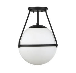 Meridian 1-Light Matte Black Semi-Flush Mount Ceiling Light at Menards®