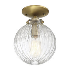 Meridian 1-Light Natural Brass Semi-Flush Mount Ceiling Light at Menards®