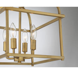 Meridian 4-Light Natural Brass Semi-Flush Mount Ceiling Light at Menards®