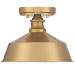 Savoy House Meridian 10"W Natural Brass 1-Light Semi-Flush Mount ...