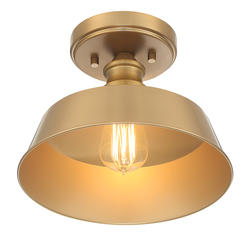Savoy House Meridian 10"W Natural Brass 1-Light Semi-Flush Mount ...