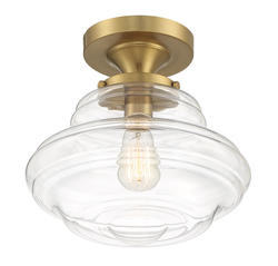 Meridian 1-Light Natural Brass Semi-Flush Mount Ceiling Light at Menards®