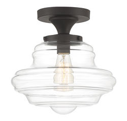 Meridian 1-Light Oil Rubbed Bronze Semi-Flush Mount Ceiling Light at ...