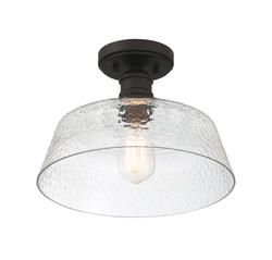 Meridian 1-Light Oil Rubbed Bronze Semi-Flush Mount Ceiling Light at ...